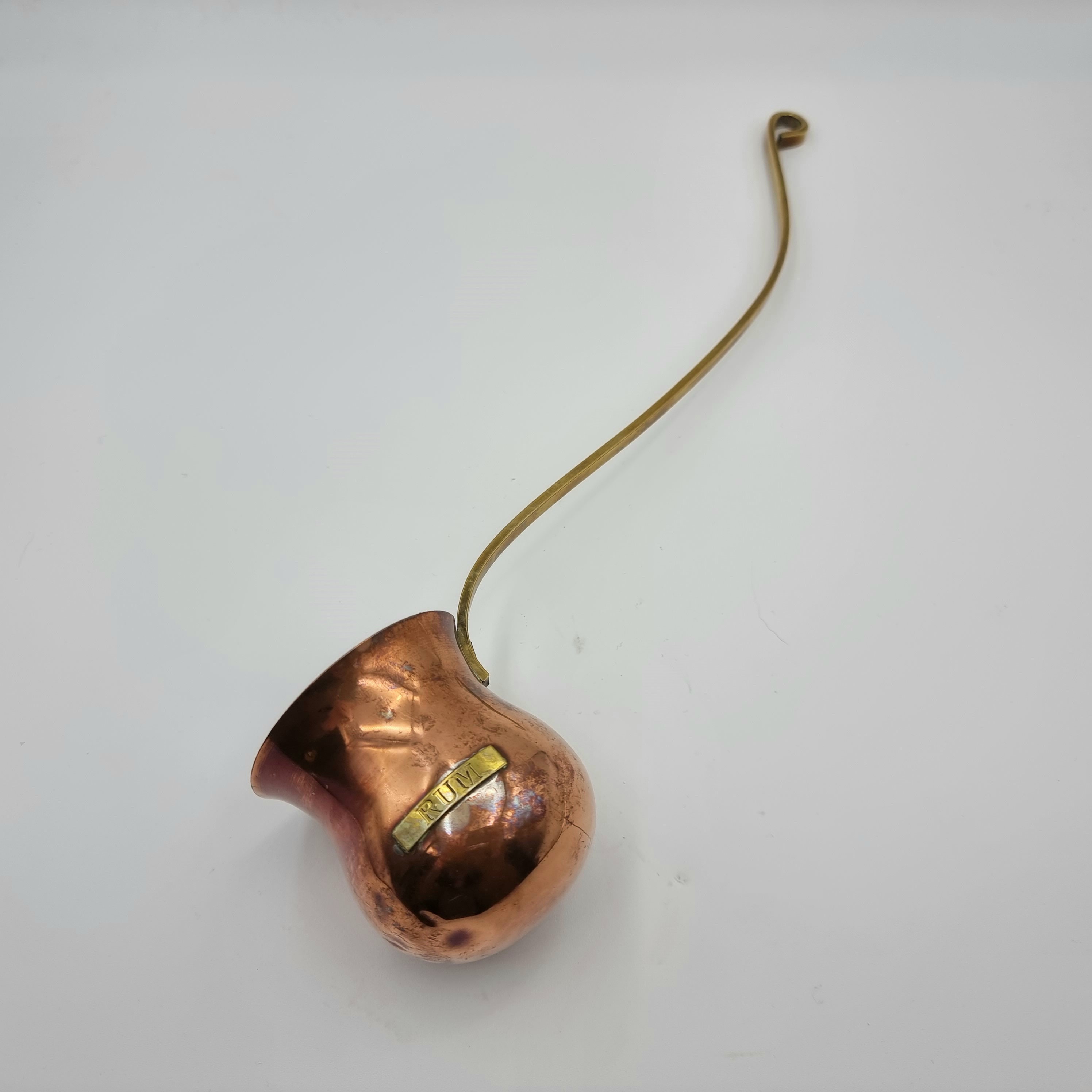 Vintage Copper Liquor Ladle With Brass Handles and Brass Plates With ...