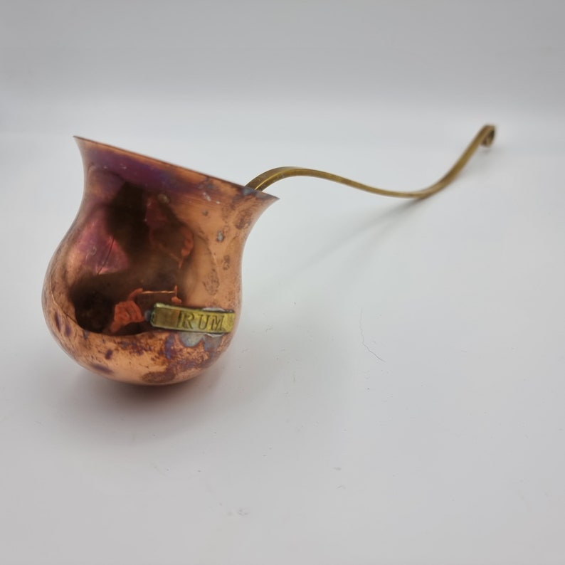 Vintage Copper Liquor Ladle With Brass Handles and Brass Plates With ...