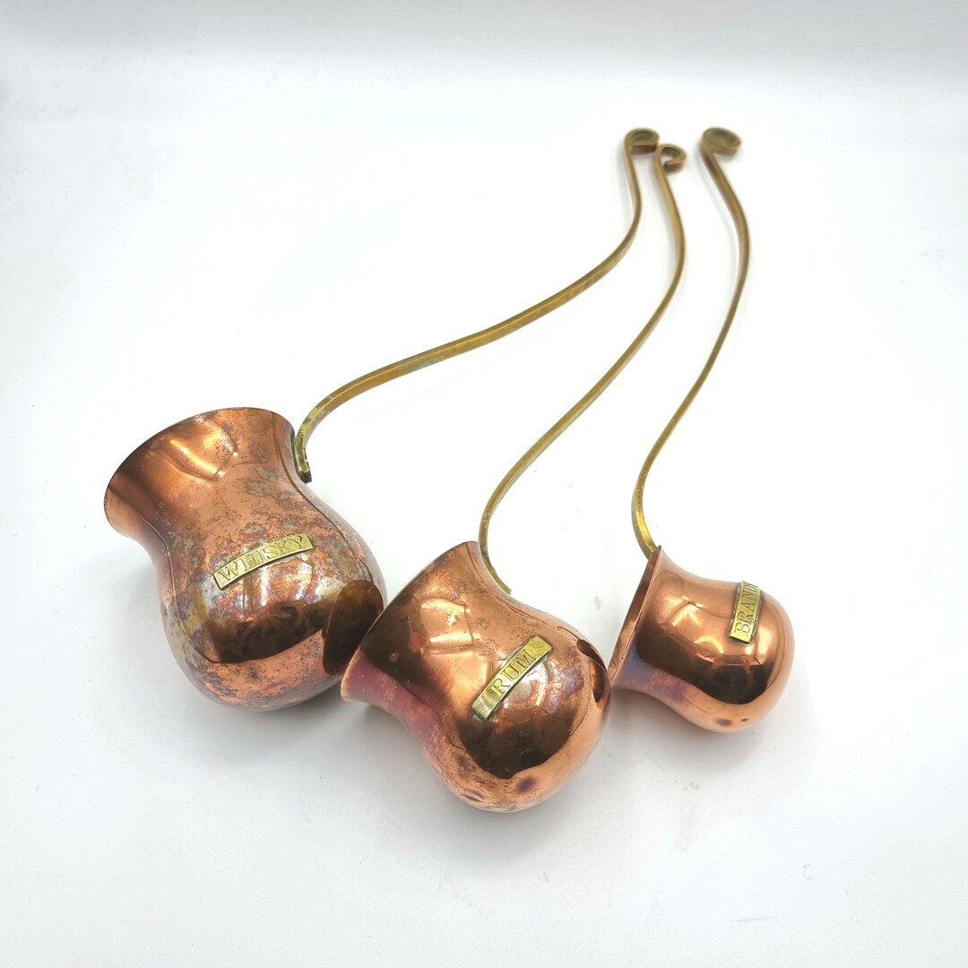 Vintage Copper Liquor Ladle With Brass Handles and Brass Plates With ...