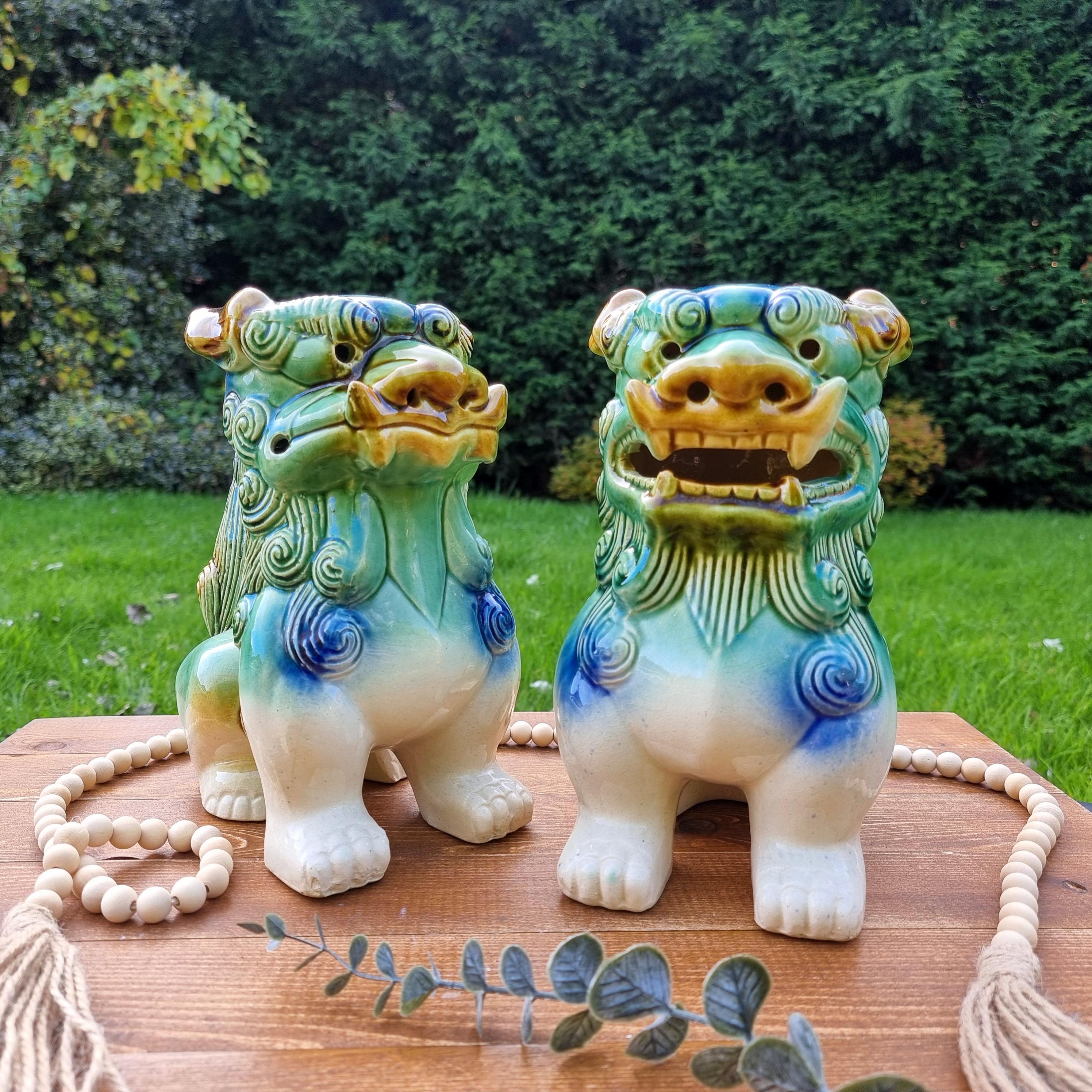 Vintage Chinese Foo Dog Statues A Pair Of, Good Luck Gift, Home Decor ...