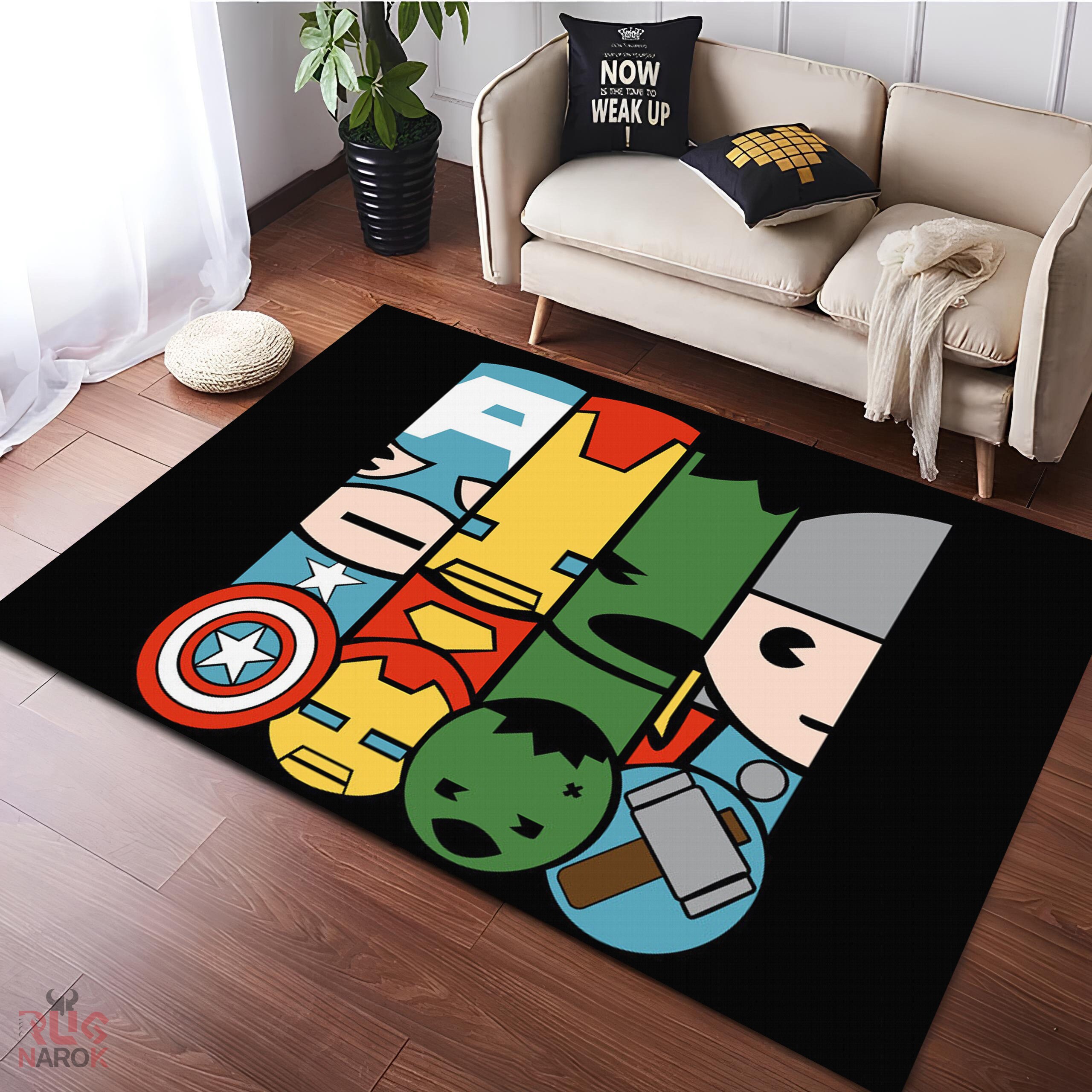 Baby Superhero Rug, Cute Super Heroes Carpet, Kids Room Mat, Hulk Rug ...