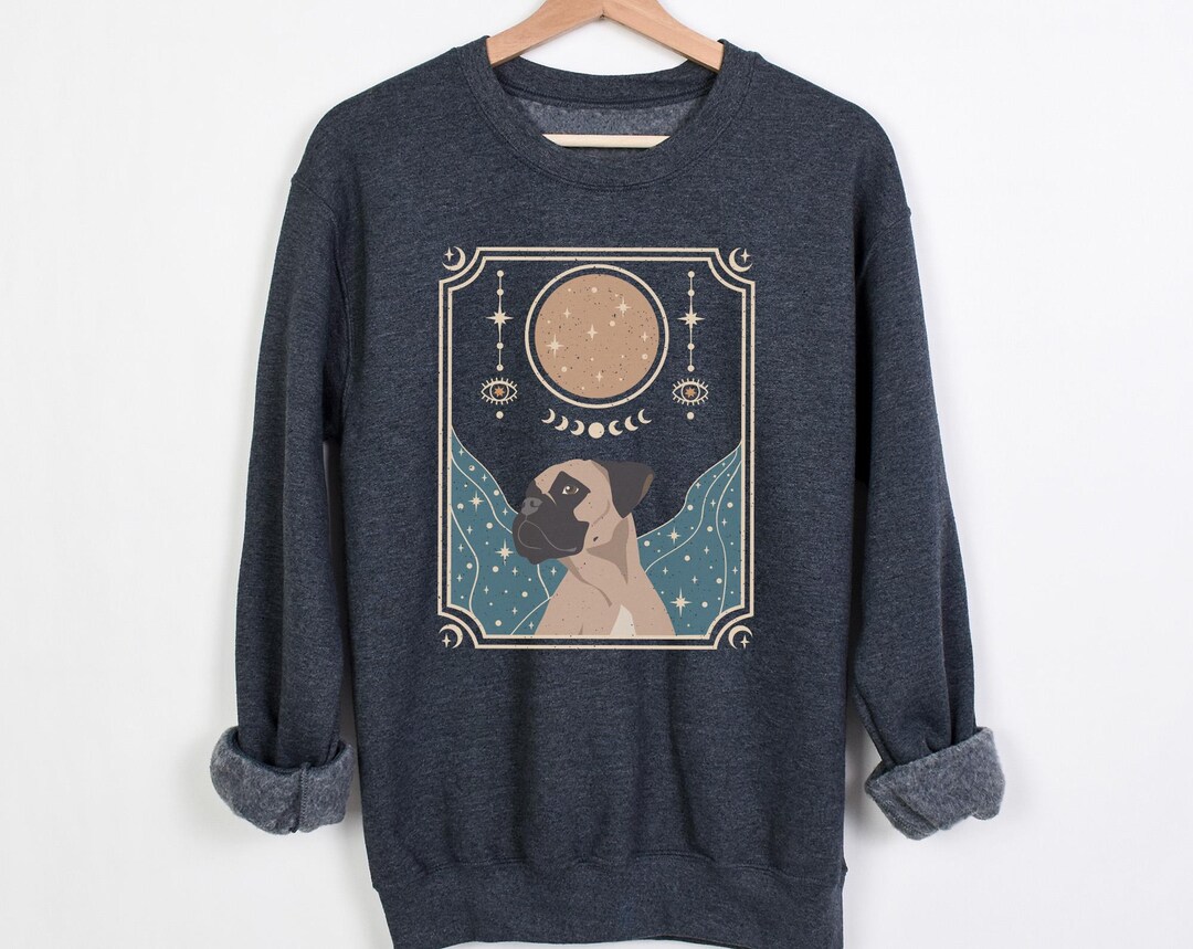 Boxer Portrait Tarot Card Style Hand Drawn Print Unisex Sweatshirt Gift ...