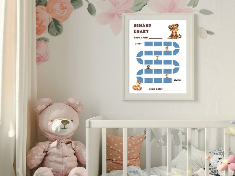 Printable Reward Chart for Kids Animal Poster for Chores Tracker ...