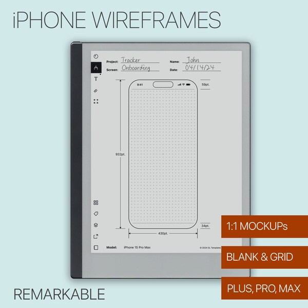 Wireframe for iPhone 15 Pro - Etsy