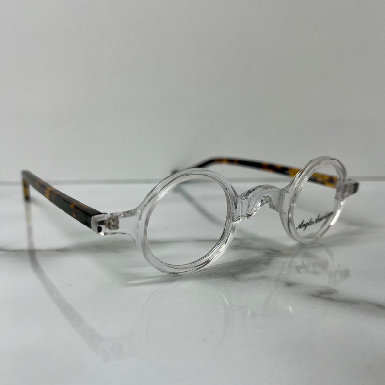 Anglo American Groucho Clear & Brown Tortoise Shell Optical Small Round ...