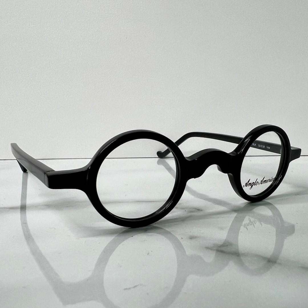 Anglo American Groucho Black Optical Small Round Preppy Glasses Frames ...