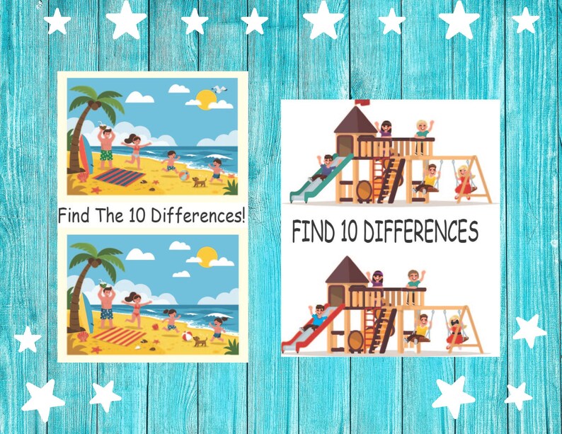 Find the Difference Printable for Kids, Spot the Difference Worksheets ...