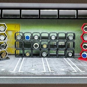 1/64 Scale Wheel Display Rack Shelf Hotwheels Matchbox Diorama ...