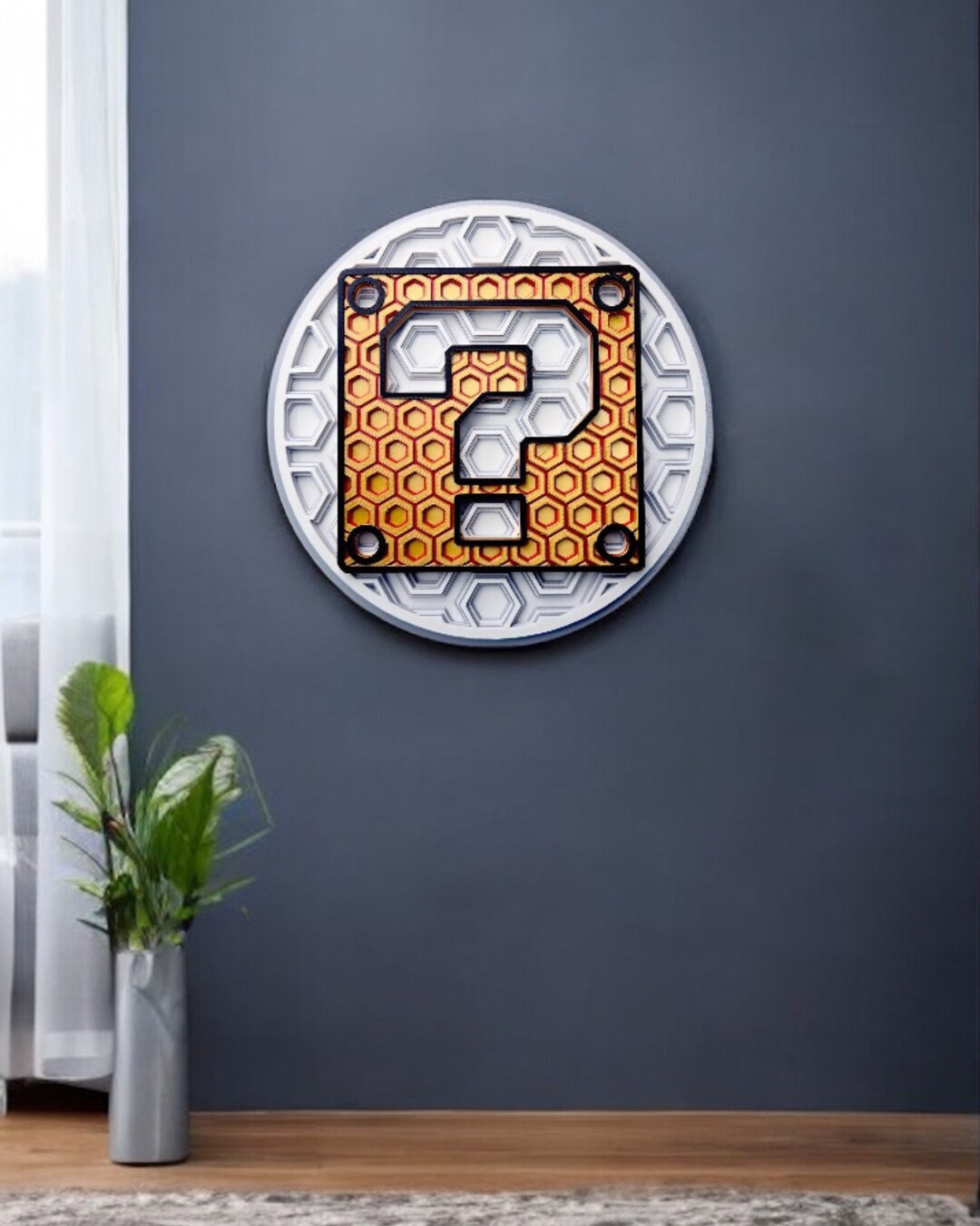 Super Mario Brothers Question Block Wall Mosaic Decor - Etsy