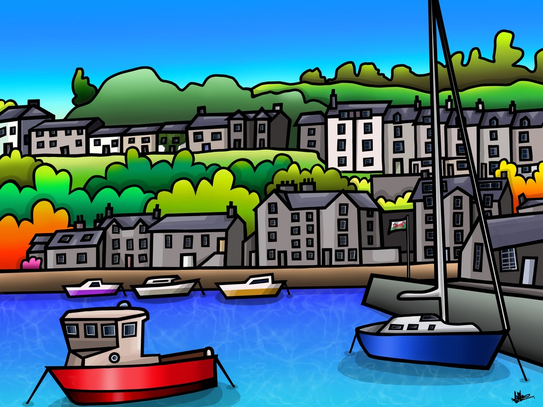 Porthmadog Harbour Colourful Fine Art Wales Print by Amanda Hone - Etsy