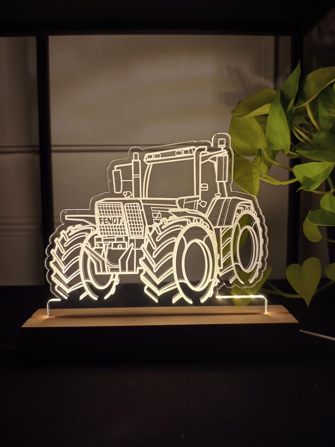 Custom Tractor LED Night Lamp, Lamp Car Silhouette, Night Light, Table ...