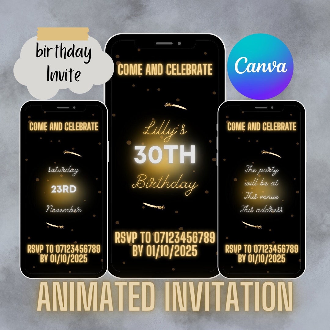 Birthday Invitation, Birthday Video Invite, Downloadable Invite ...