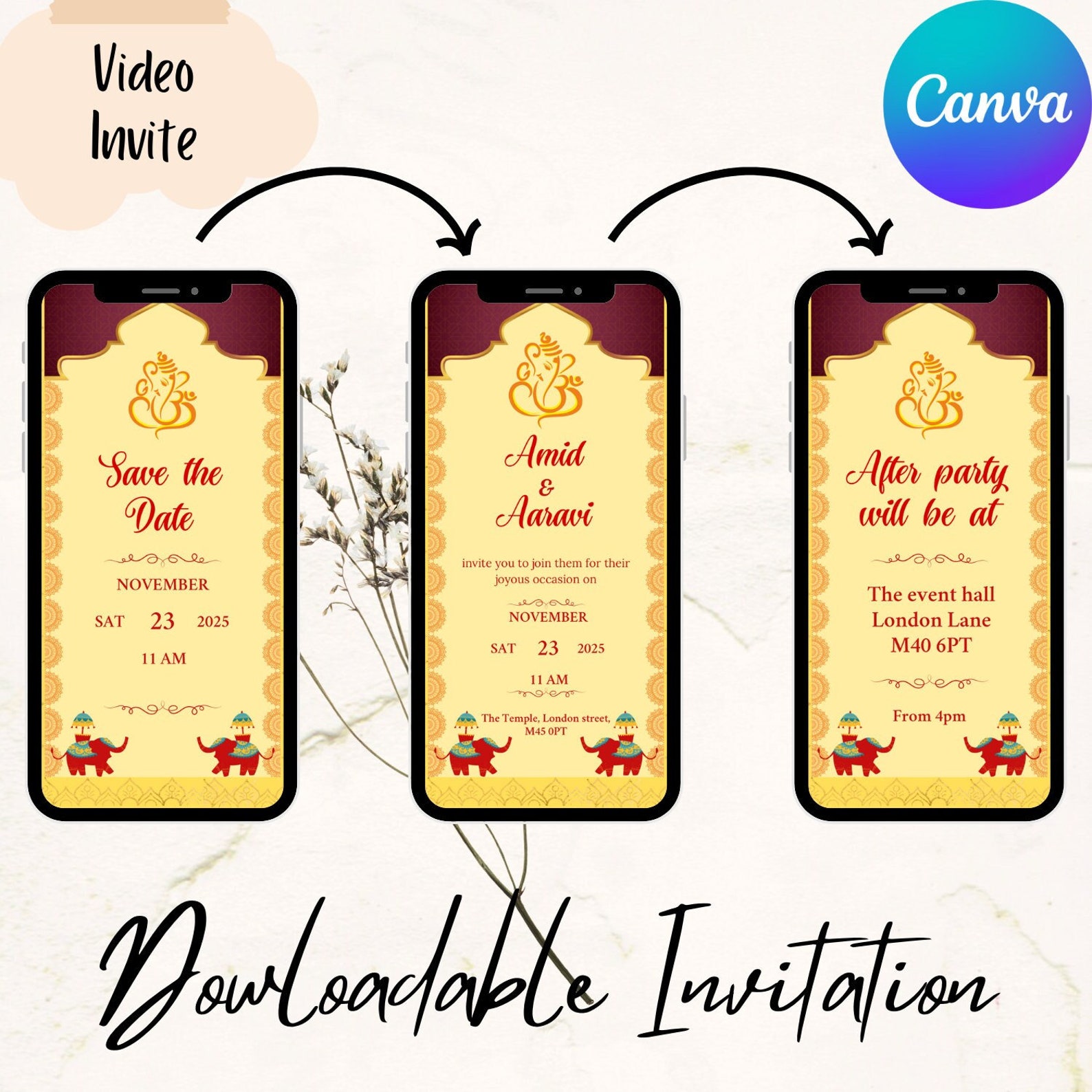 Hindu Wedding Invitation, Indian Invitations, Hindu Invitations ...
