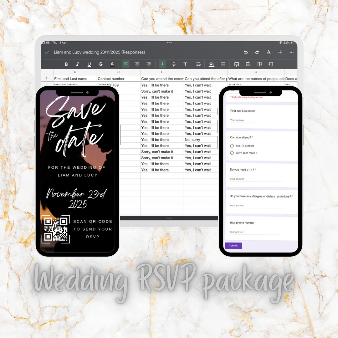 Wedding Rsvp Package, Save the Date Invite, Online RSVP Page, RSVP ...