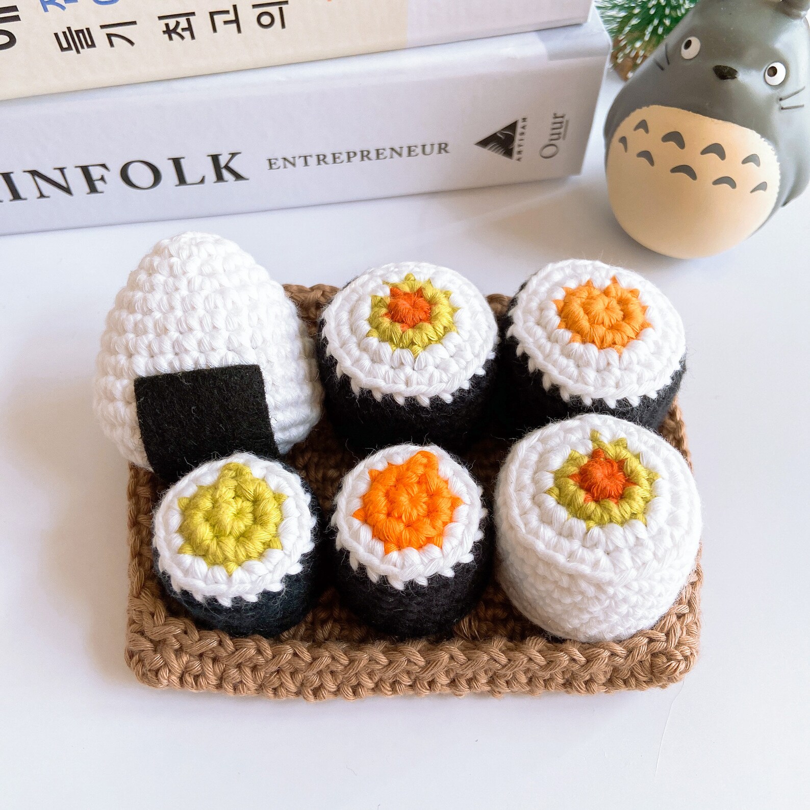 Onigiri and Maki Sushi Crochet Set, Crochet Amigurumi Sushi Platter ...