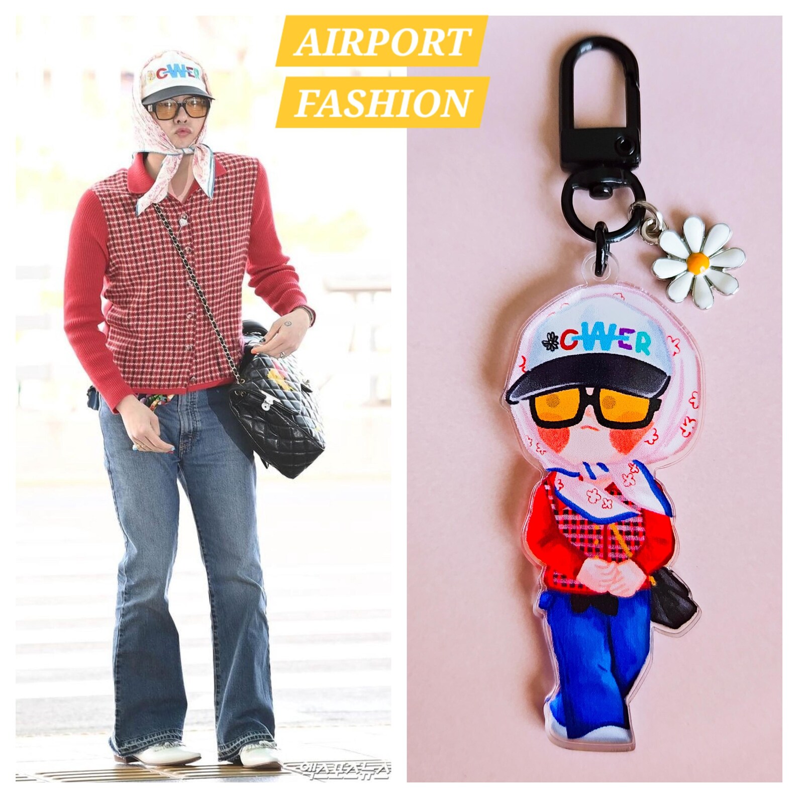 G-dragon Fashion Style Keychain, G Dragon Illustration Keychain, G ...