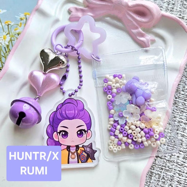 Kpop Demon Keychain, HUNTR/X Rumi Mira Zoey, Demon Hunters Keyring ...