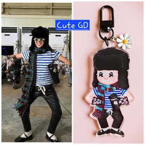 G-dragon Fashion Style Keychain, G Dragon Illustration Keychain, G ...