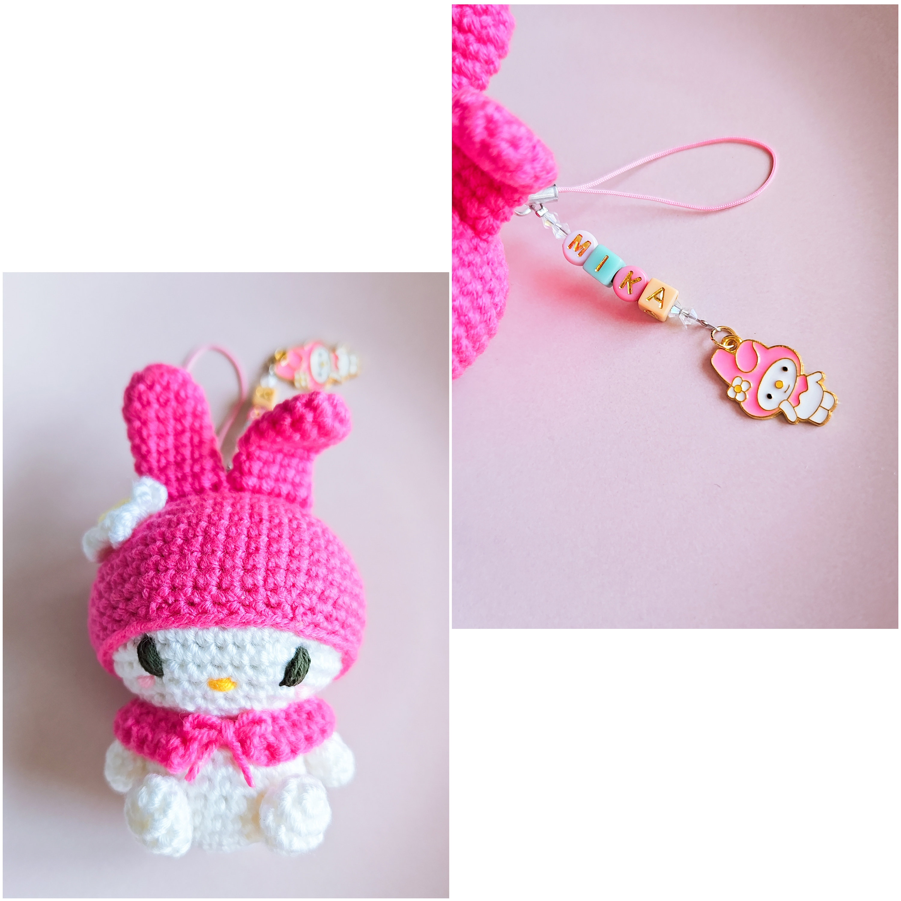 Personalized Name Keychain With Crochet Japanese Kawaii Characters ...