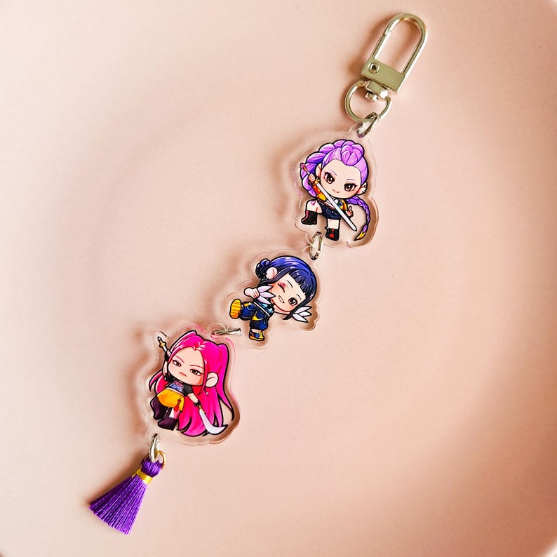 Kpop Demon HUNTRIX Keychain, Hunters Rumi Mira Zoey, Acrylic Keyring ...