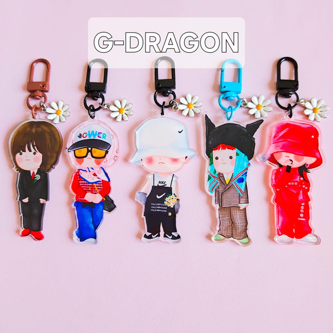 G-dragon Fashion Style Keychain, G Dragon Illustration Keychain, G ...
