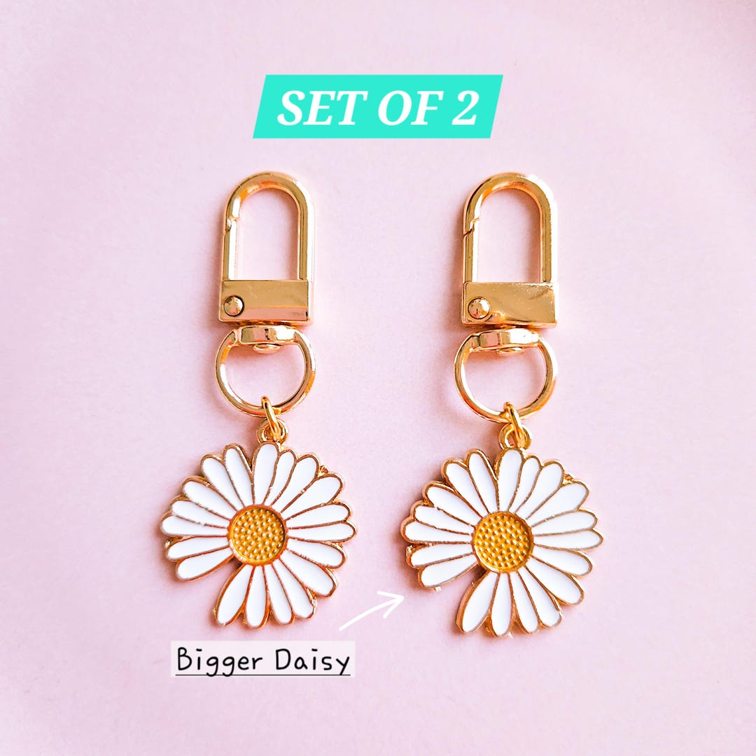 SET OF 2 G-dragon Daisy Charm Keychain, GD Daisy Keyring, G Dragon ...