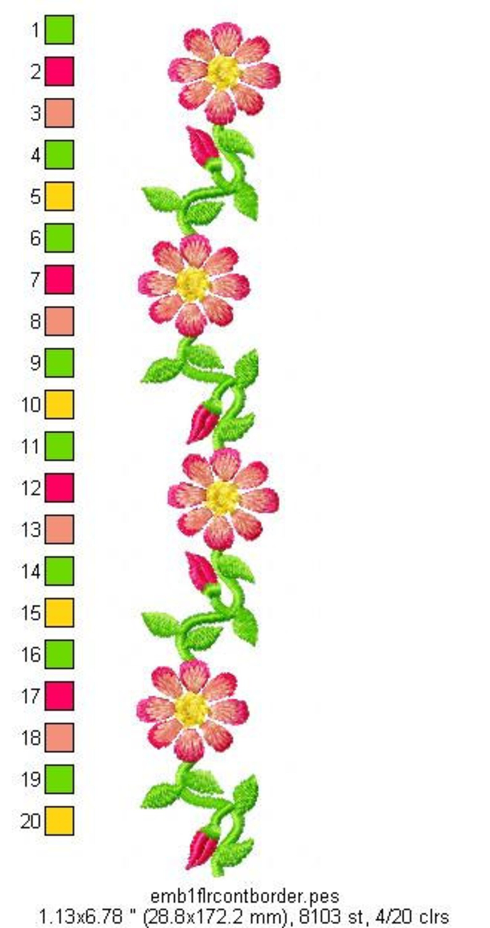 Spring Floral Machine Embroidery Borders - Etsy