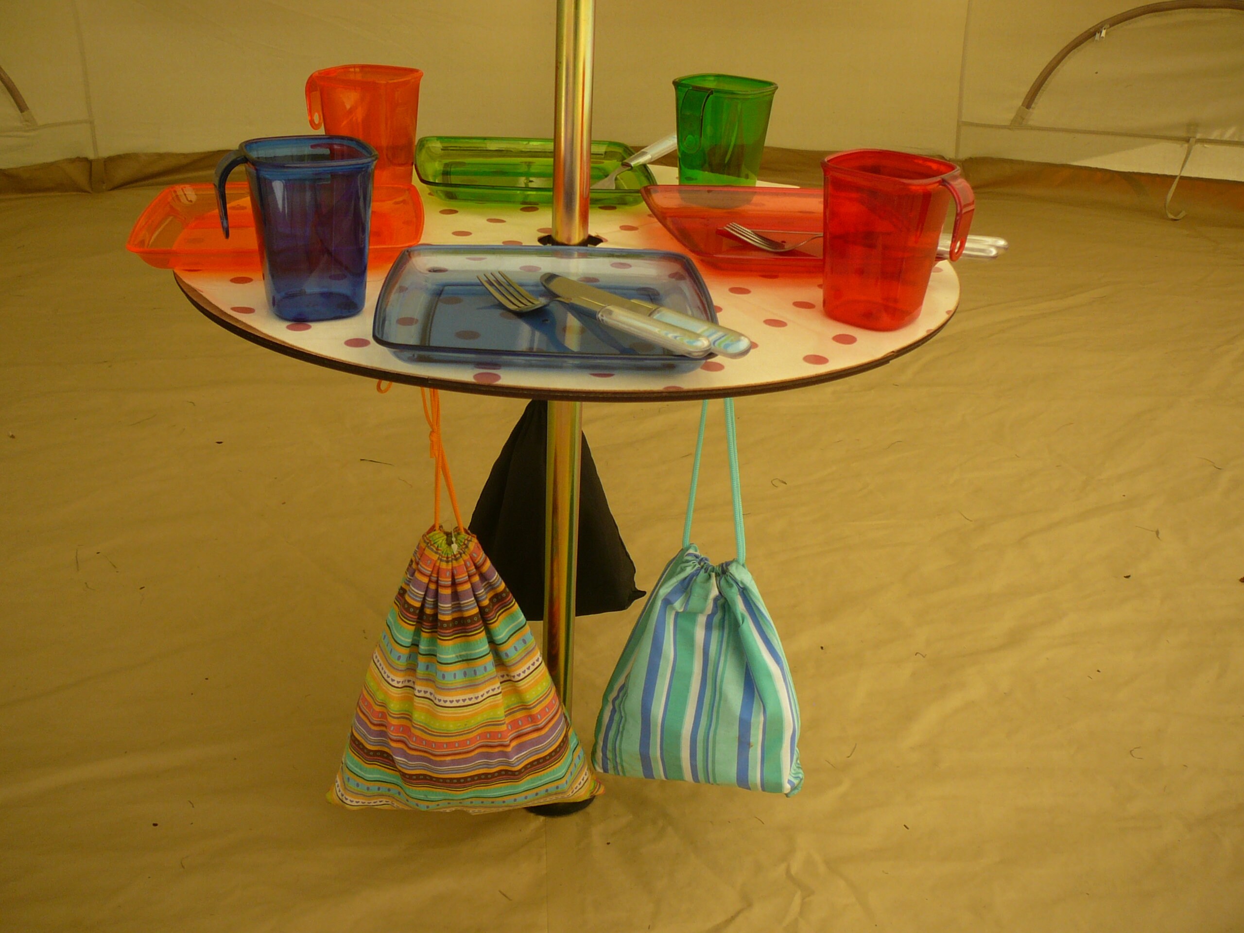 Bell Tent Pole Table - Fully Adjustable (25-50mm Dia. Poles). Glamp ...