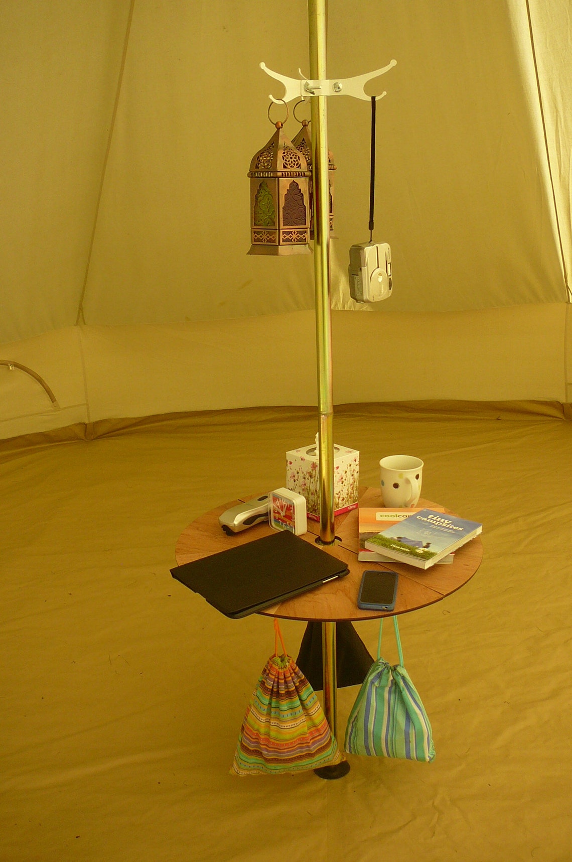 Bell Tent Pole Table - Fully Adjustable (25-50mm Dia. Poles). Glamp ...