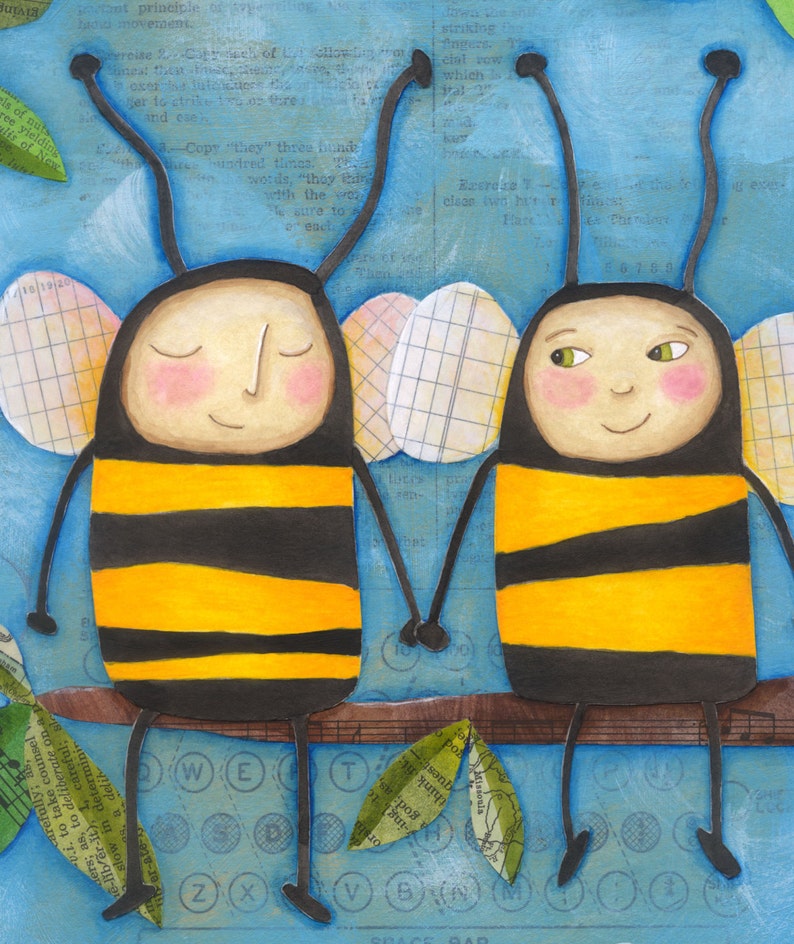 Bee Friends limited Edition Print - Etsy
