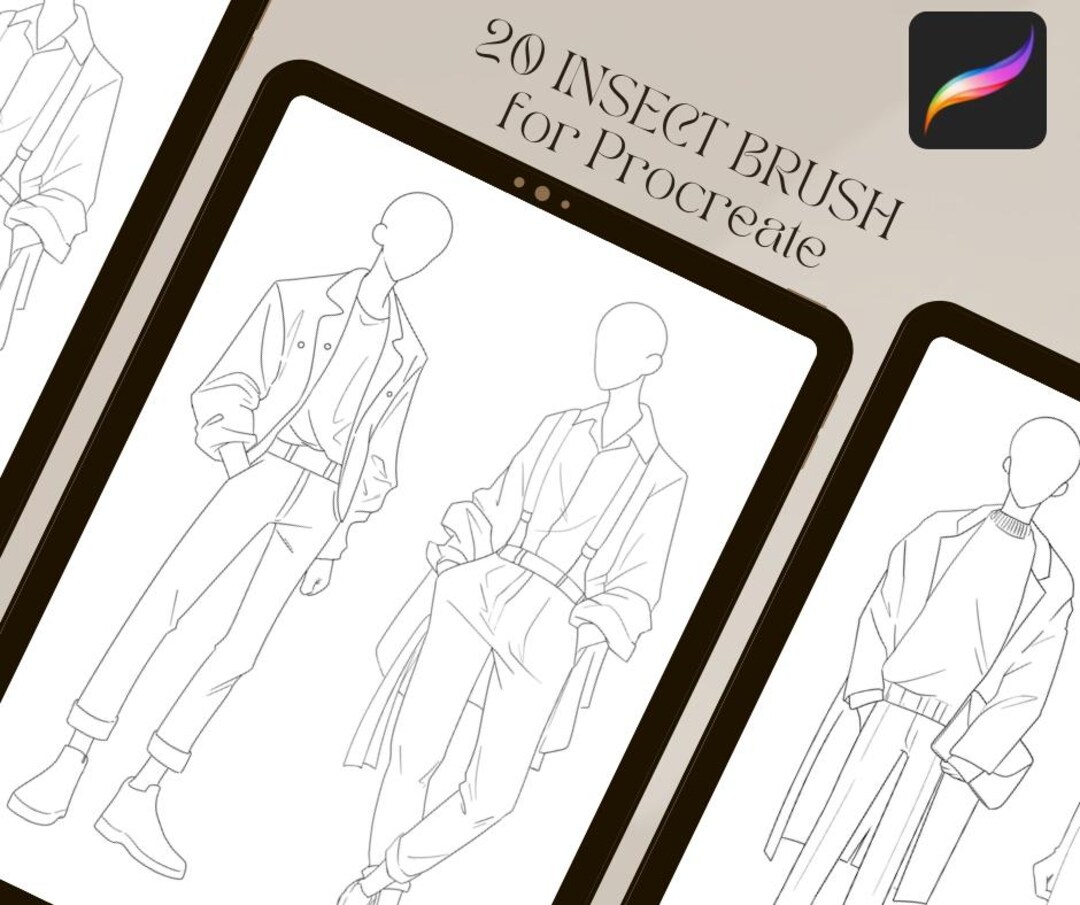 20 INSECT BRUSH for Procreate | Clothing Model Stamp Set - Etsy