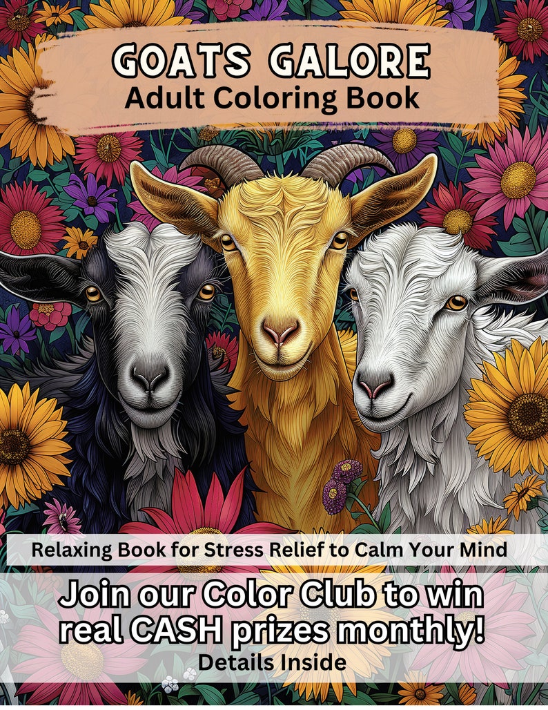 Goats Galore Digital Coloring Book - Etsy