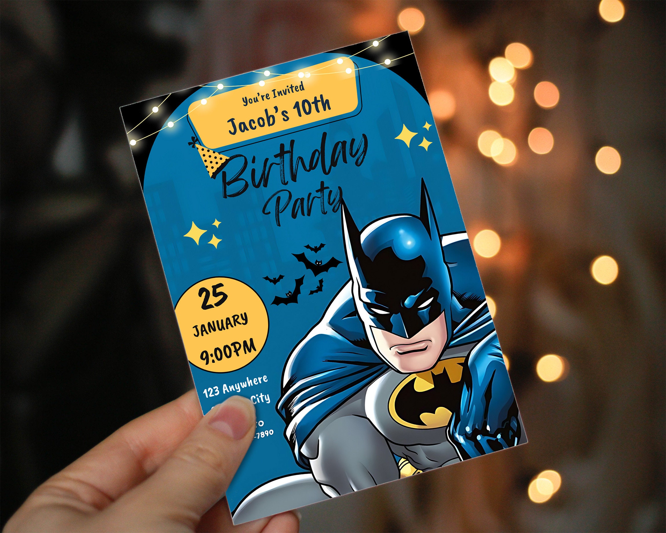 Editable Bat Birthday Invitation Digital,printable Bat Boy Birthday ...