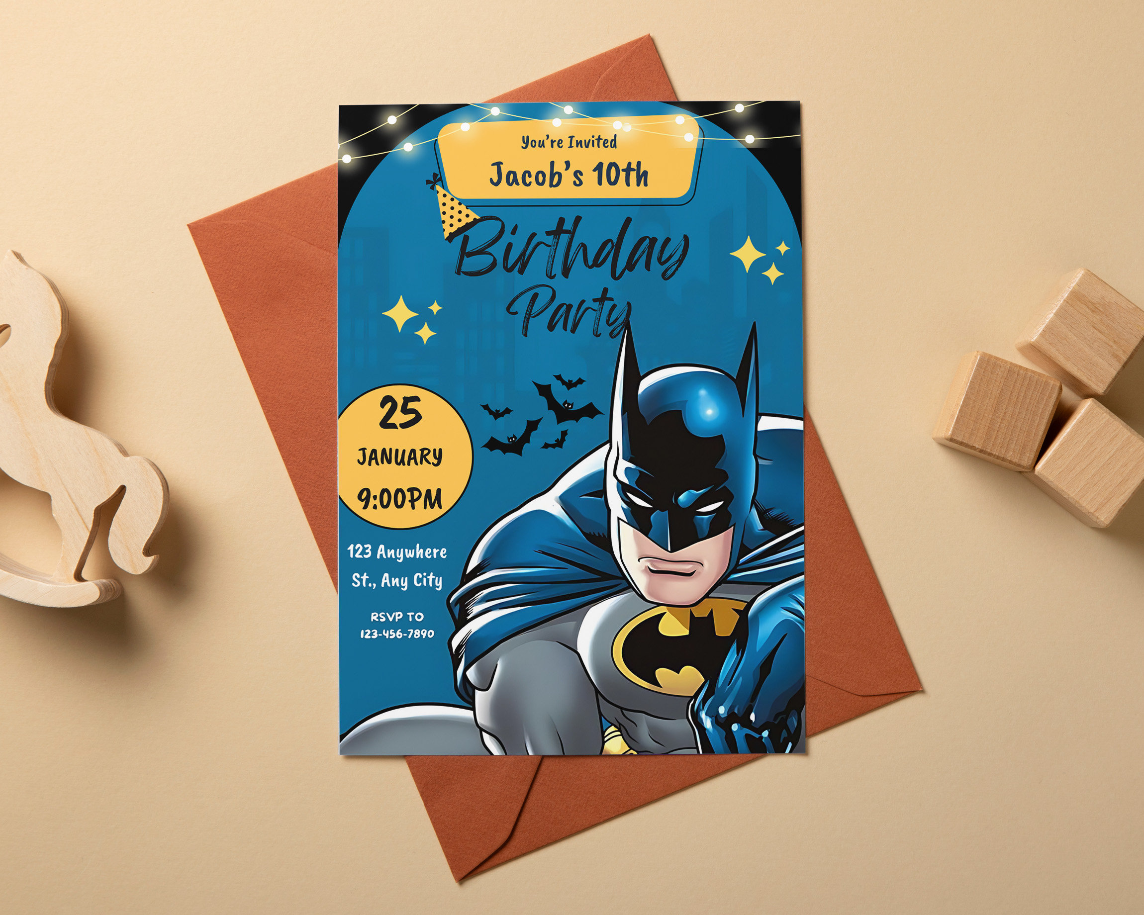 Editable Bat Birthday Invitation Digital,printable Bat Boy Birthday ...