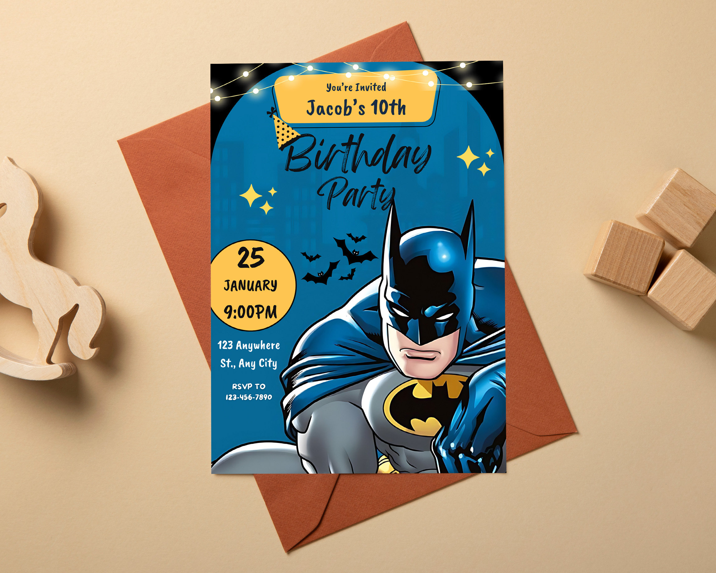 Editable Bat Birthday Invitation Digital,printable Bat Boy Birthday ...