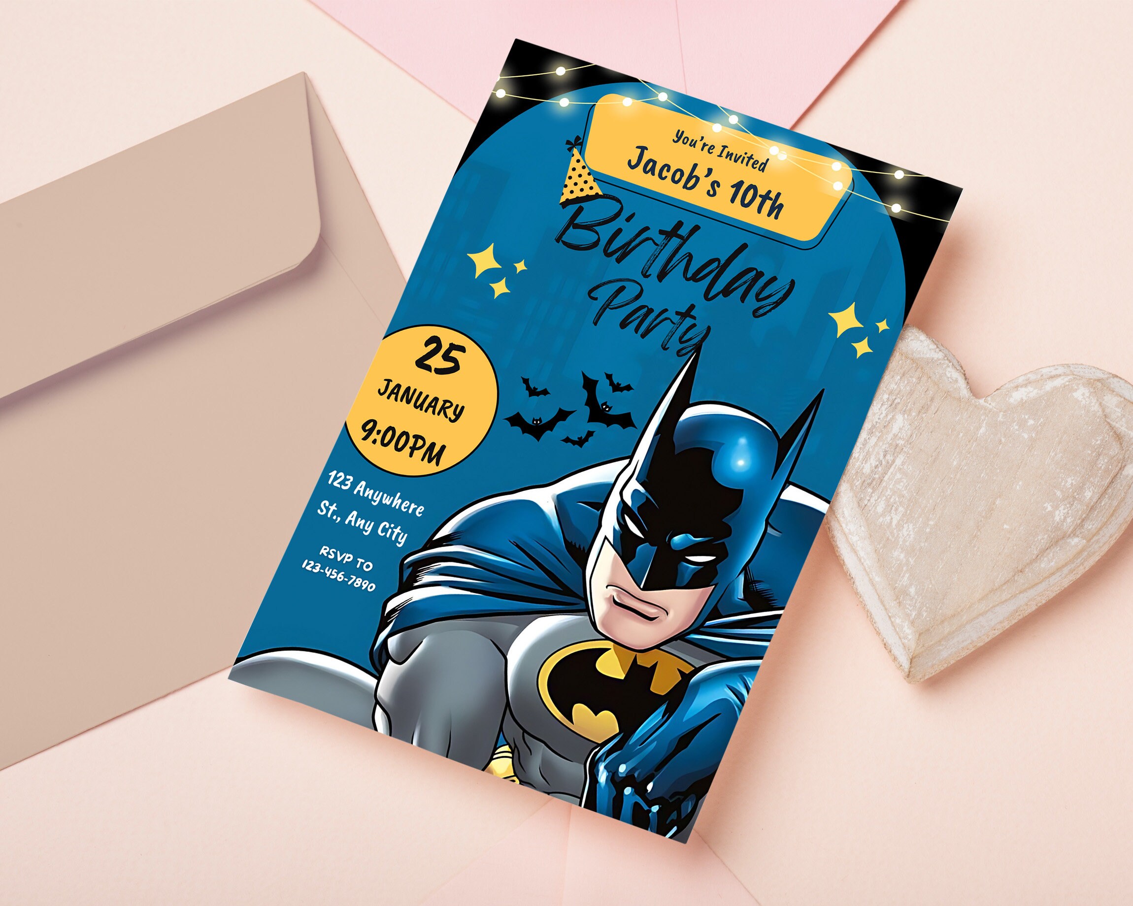 Editable Bat Birthday Invitation Digital,printable Bat Boy Birthday ...