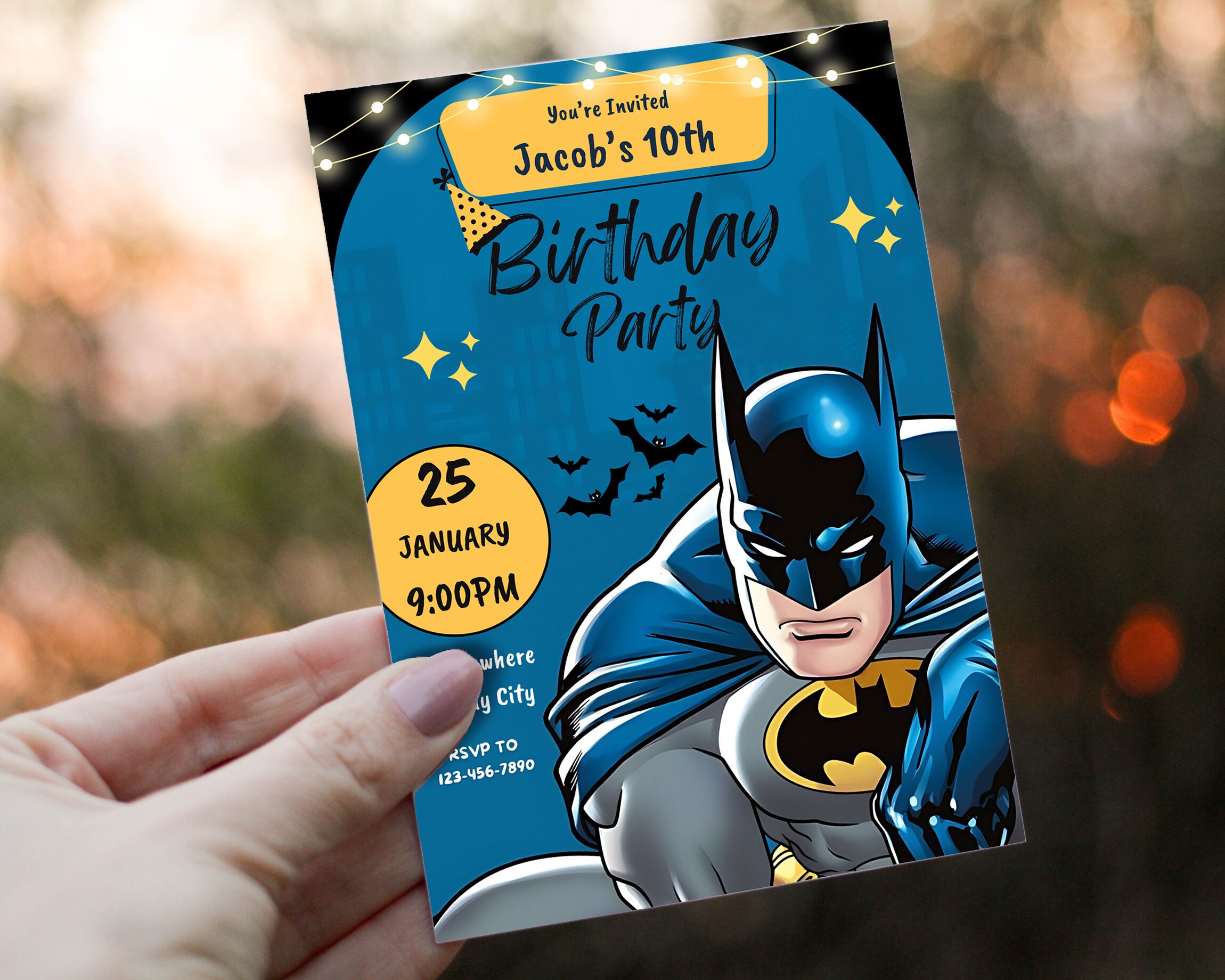 Editable Bat Birthday Invitation Digital,printable Bat Boy Birthday ...
