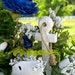 Nautical Boat Centerpiece With Pompous Grass and Navy Blue Roses Lake ...