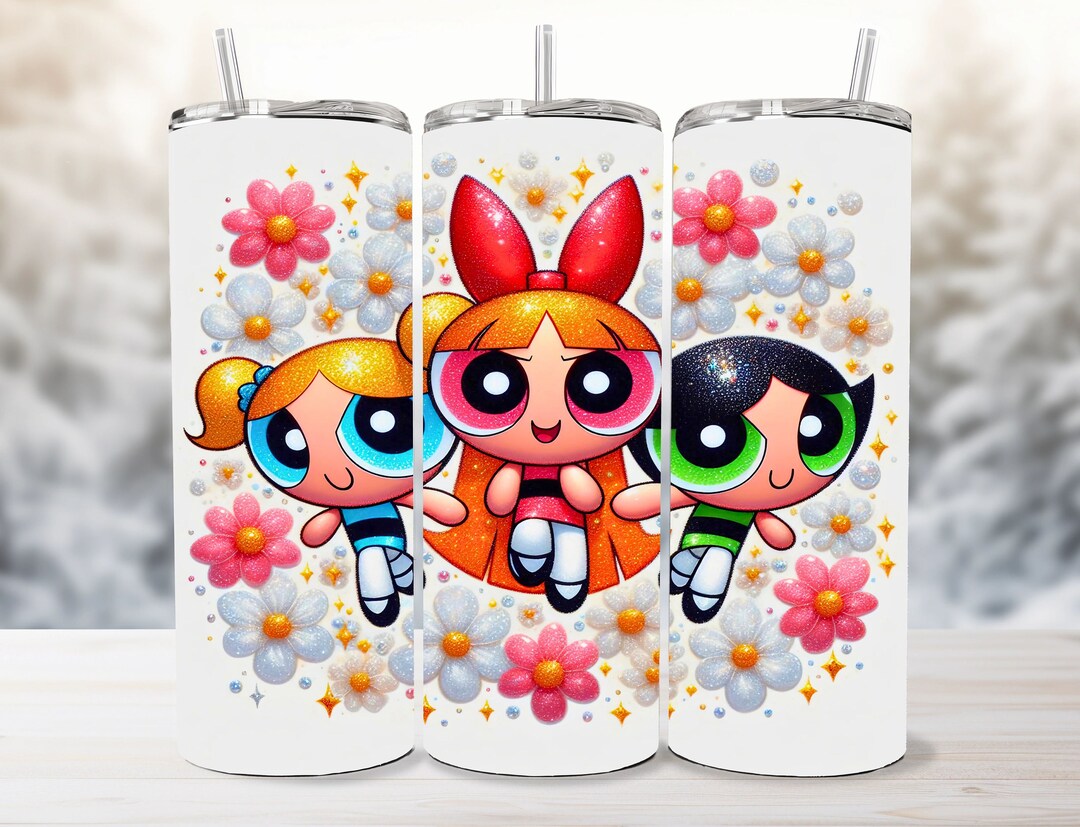 Powerpuff Girls Tumbler Wrap, 20oz Skinny Tumbler Design, Powerpuff ...