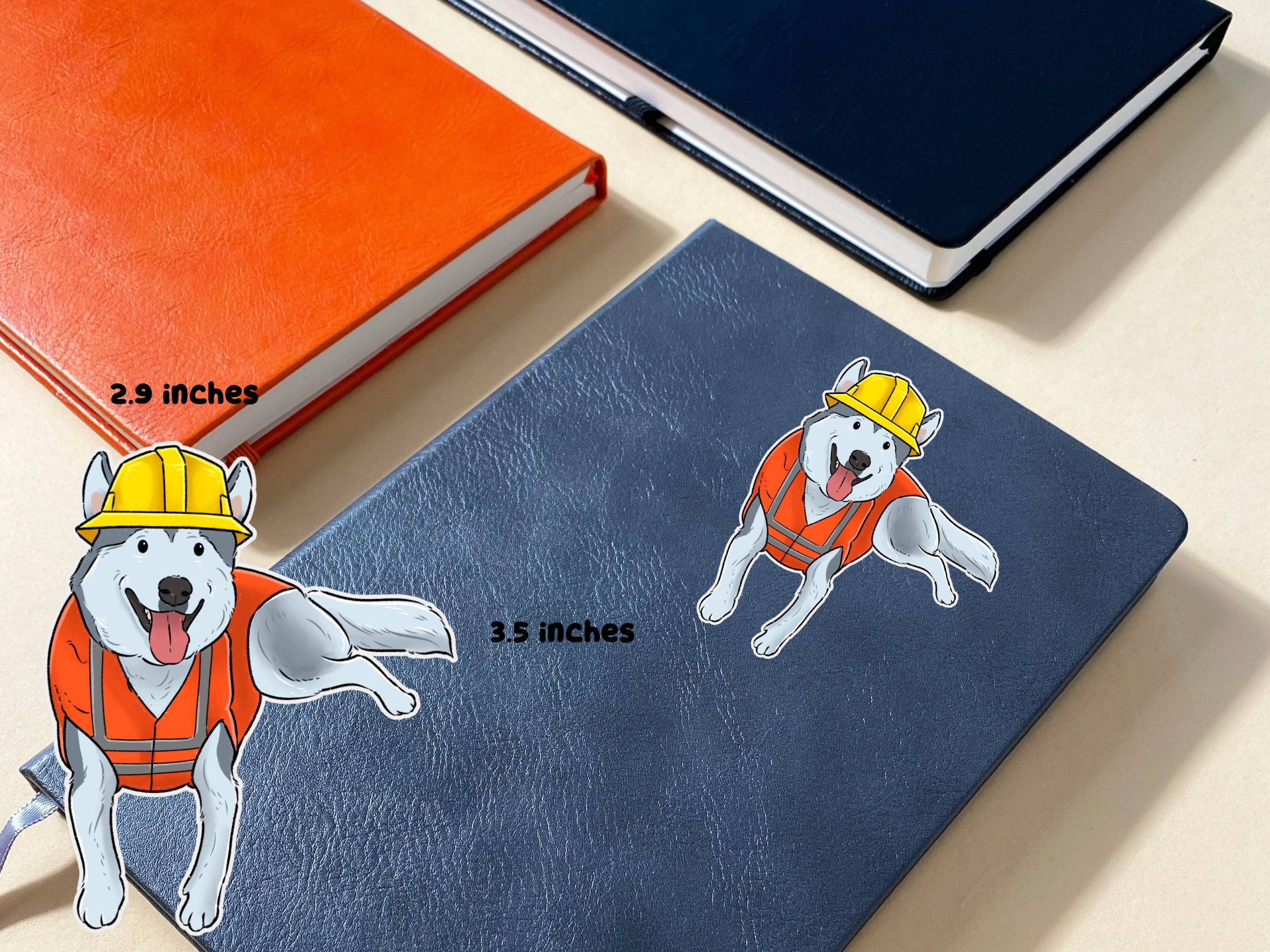 Husky Construction Worker Sticker Siberian Husky Handyman and ...