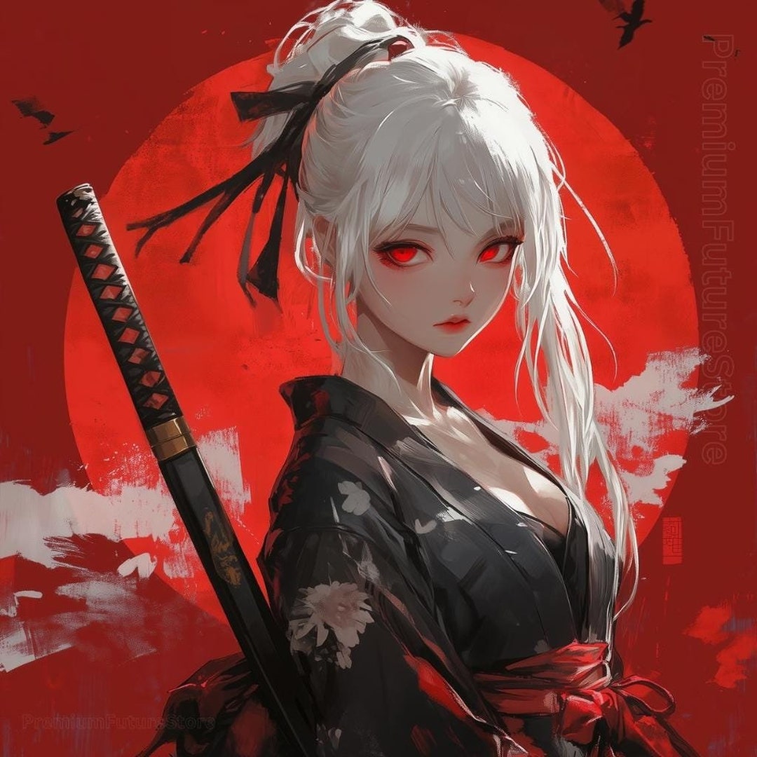 PFP Anime Girl Katana Profile Picture Avatar Character Art Illustration ...