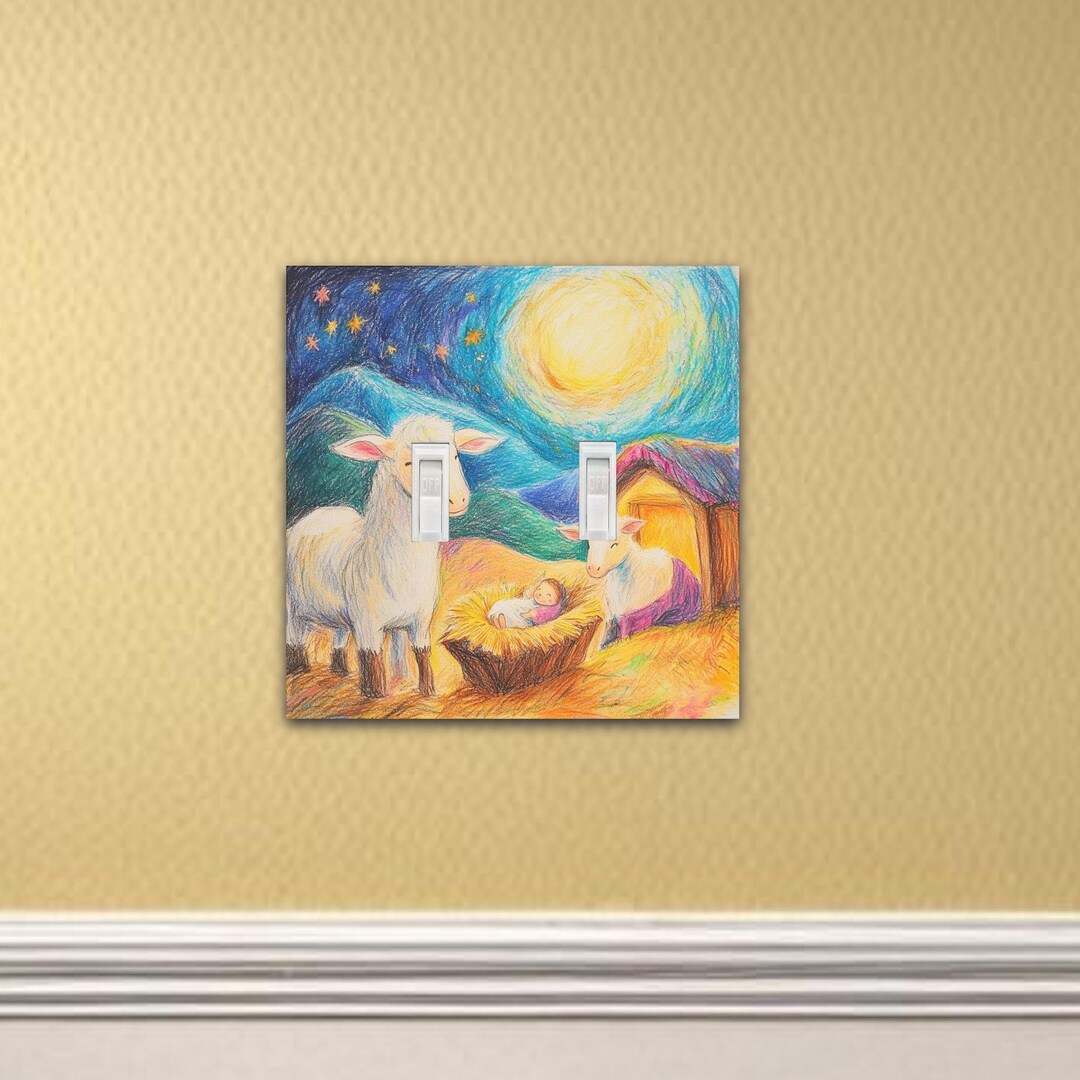Baby Jesus and Lambs Light Switch Plate Outlet Covers Electric Switch ...