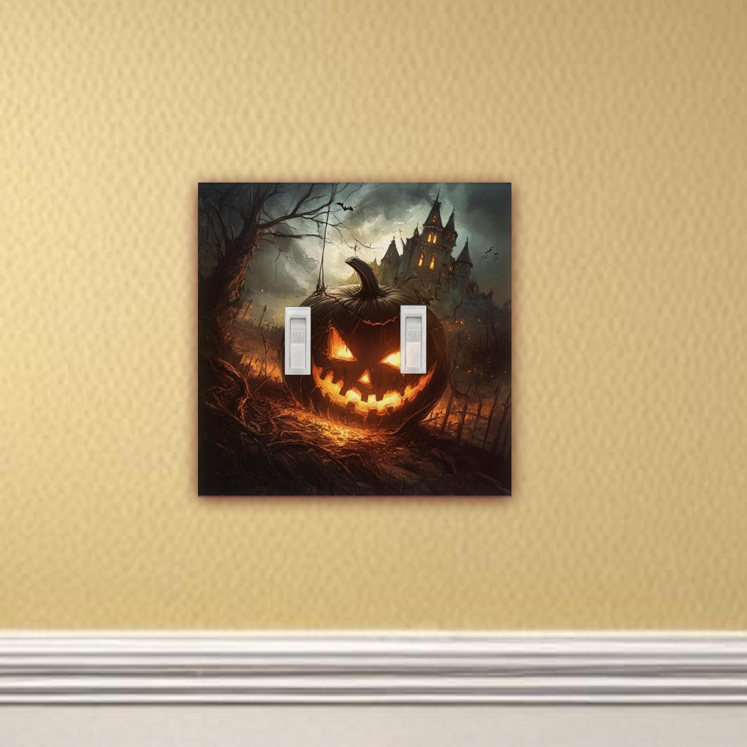 Scary Pumpkin Happy Halloween Light Switch Plate Outlet Covers Switch ...
