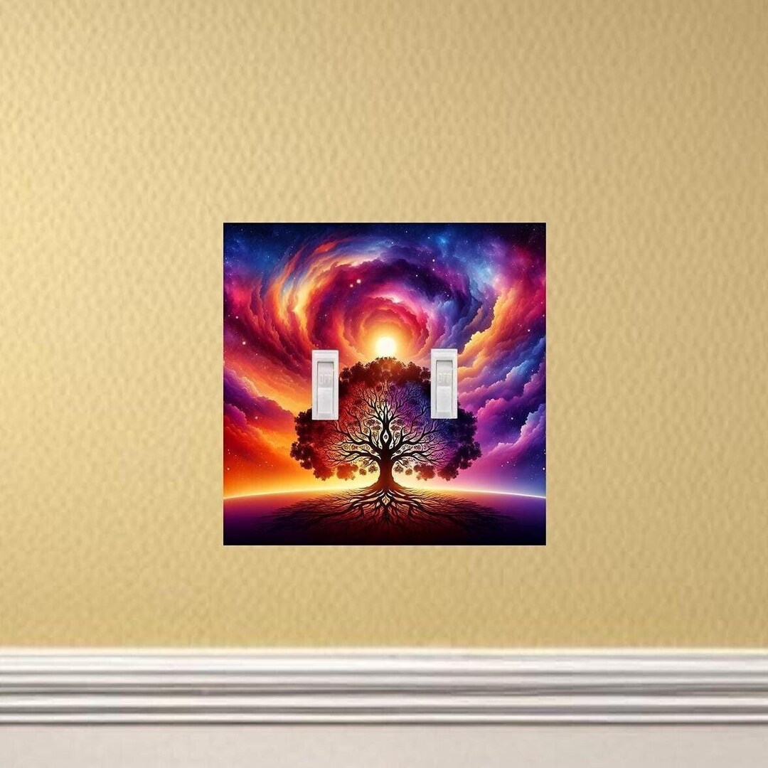 Cosmic Tree of Life Light Switch Plate Rocker Cover Outlet Blank ...