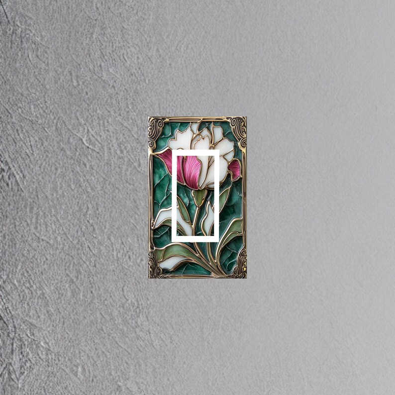 Art Nouveau Carnation Design Light Switch Plate Outlet Cover Rocker ...
