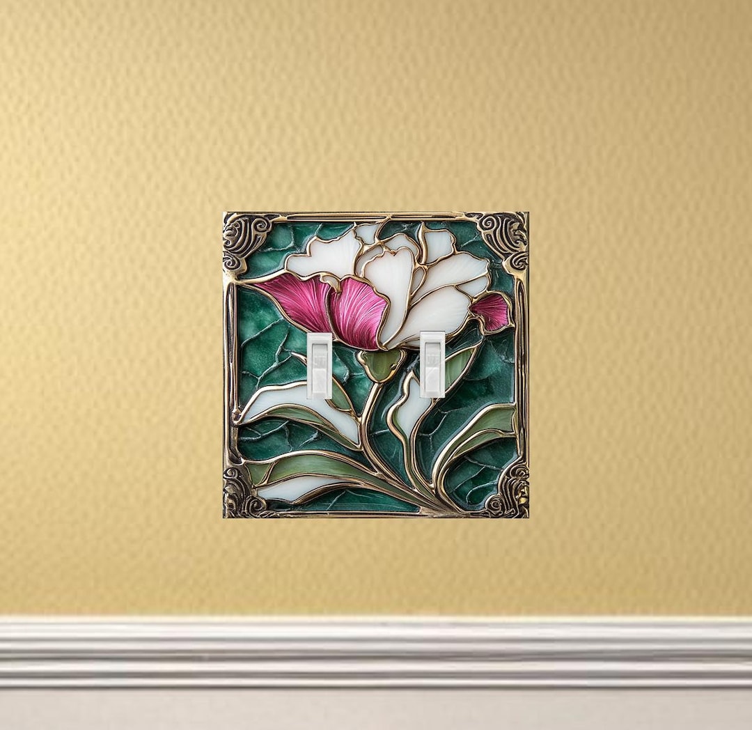 Art Nouveau Carnation Design Light Switch Plate Outlet Cover Rocker ...