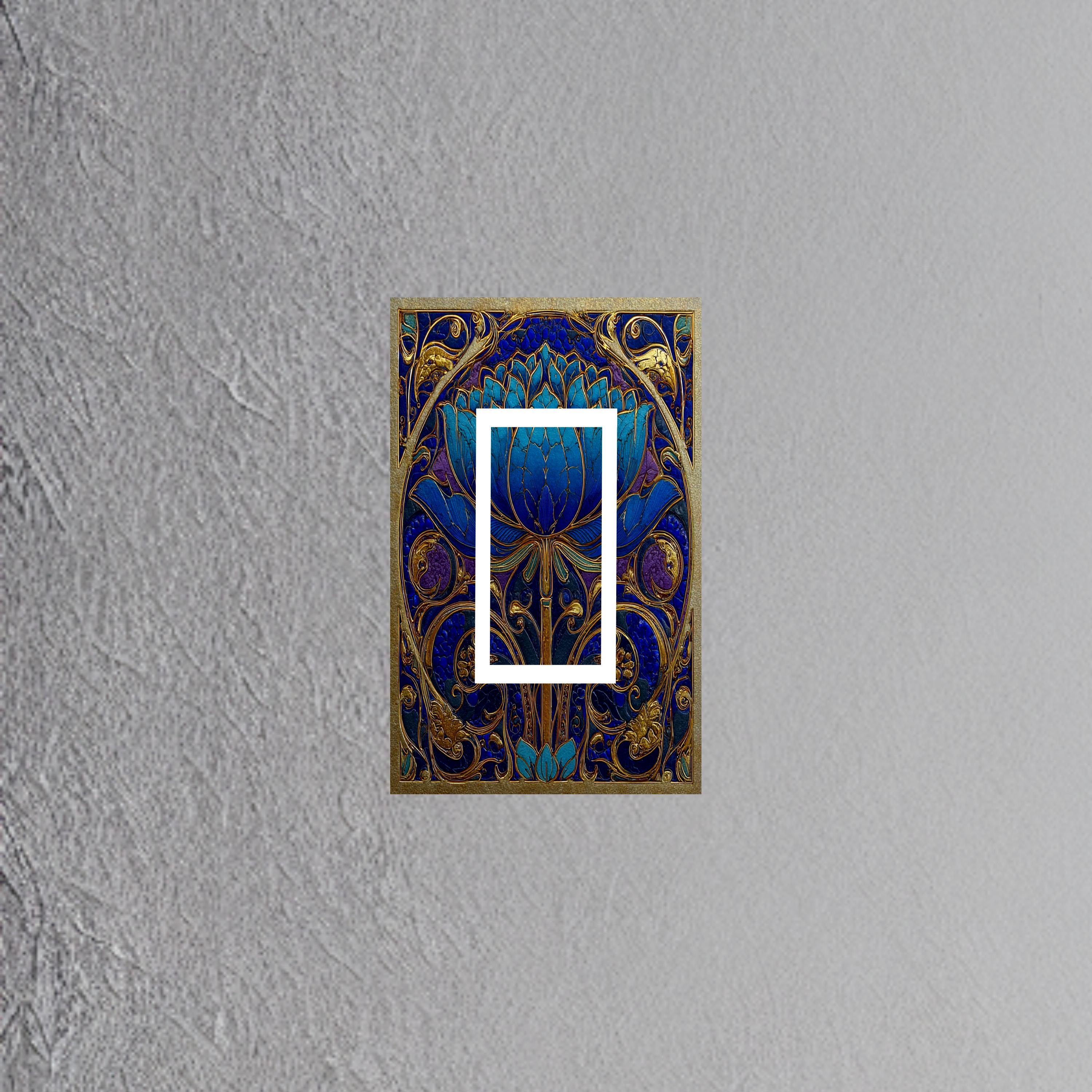 Blue Lotus Flower Switch Plate Outlet Cover Rocker Plate Light Switch ...