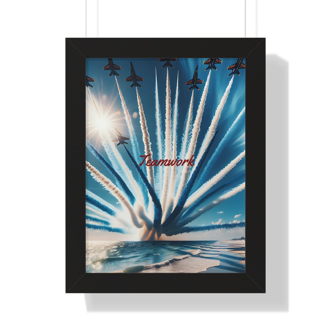 F18 Jets Teamwork Over Gulf Coast Framed Vertical Poster - Etsy