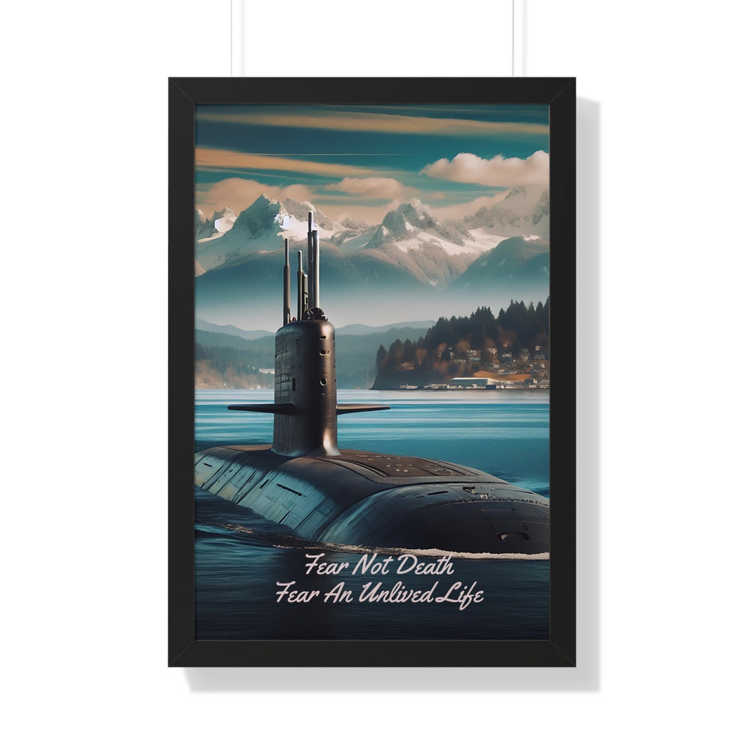 U.S. Submarine in Puget Sound Framed Vertical Poster - Etsy