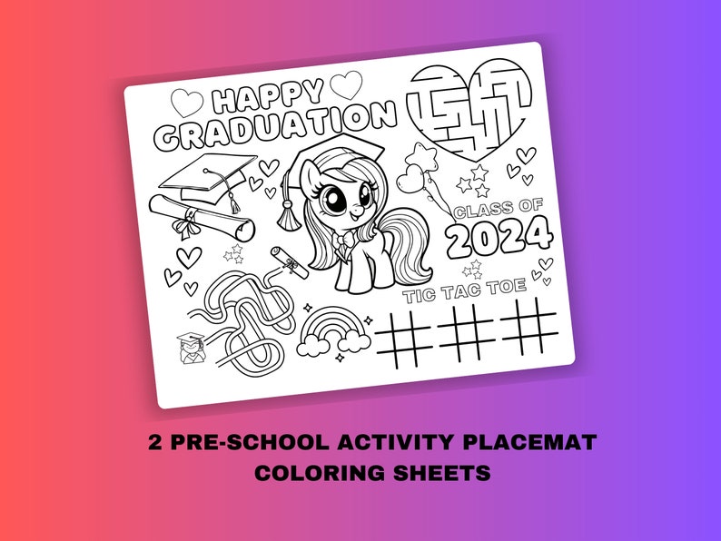 Graduation Activity Sheet, Graduation Placemat, Activity Sheet ...